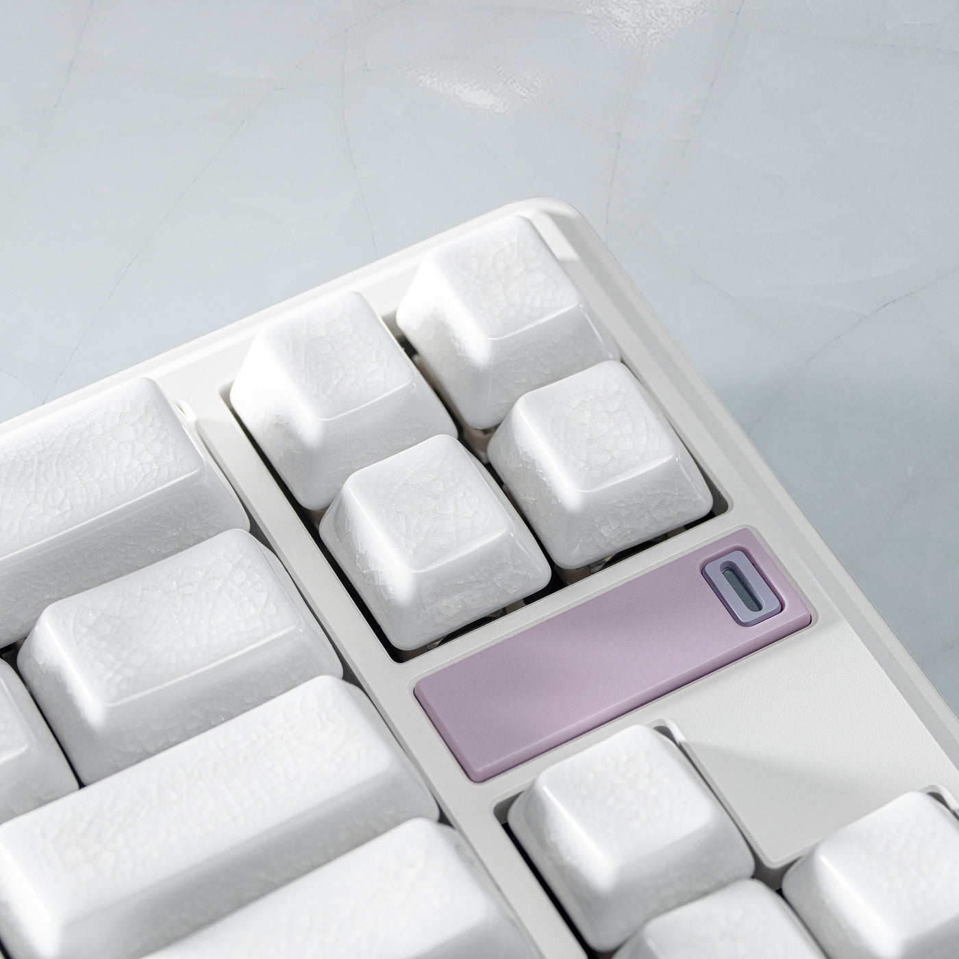 Ceramic Keycaps Full Set-White Crazed