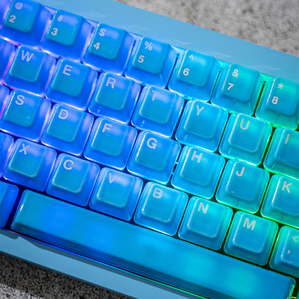 Water Blue Full Set Keycaps | Cerakey