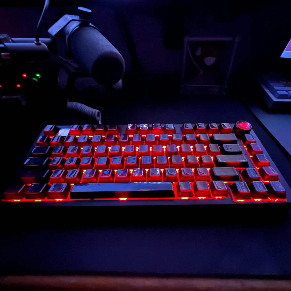 Cerakey Black Ceramic Keycaps Set