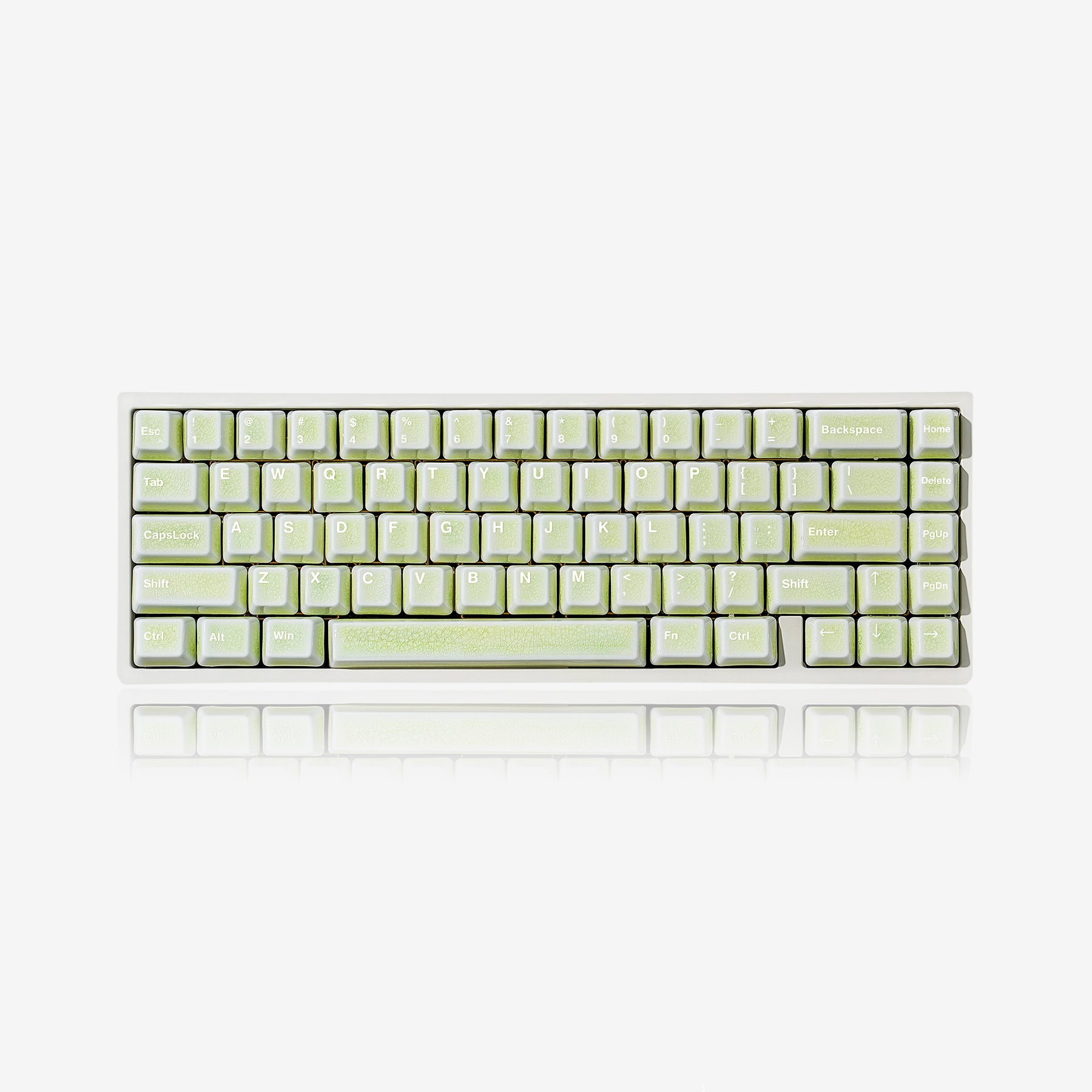114 Keys Green Crazed Ceramic Keycaps Set | Cerakey