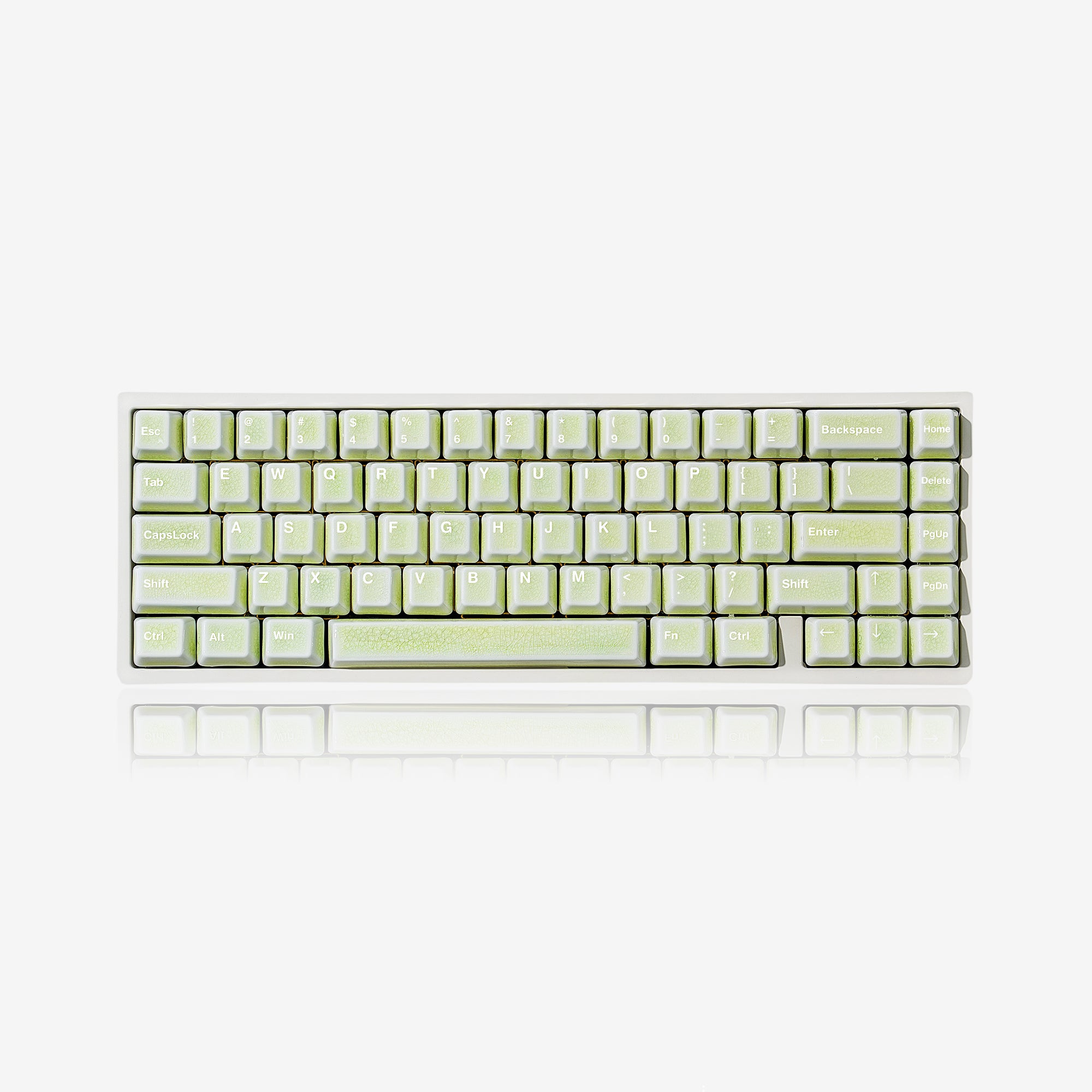 114 Keys Green Crazed Ceramic Keycaps Set | Cerakey