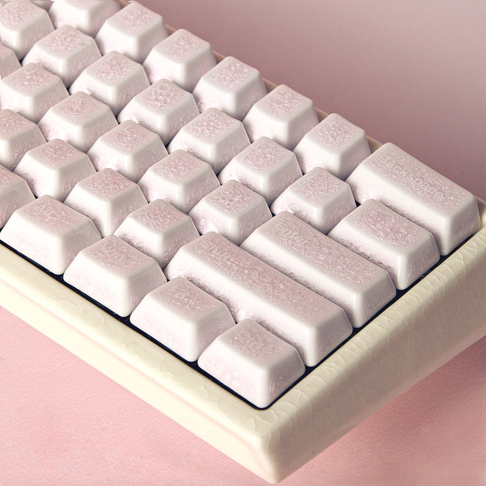 Ceramic Keycap Full Set V2-Pink Crazed