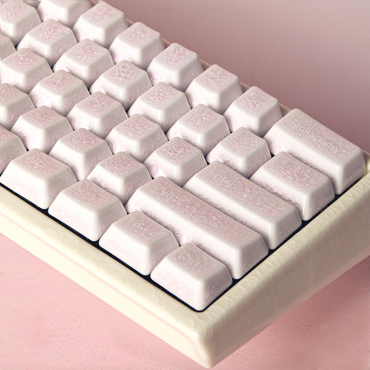 Ceramic Keycap Full Set V2-Pink Crazed